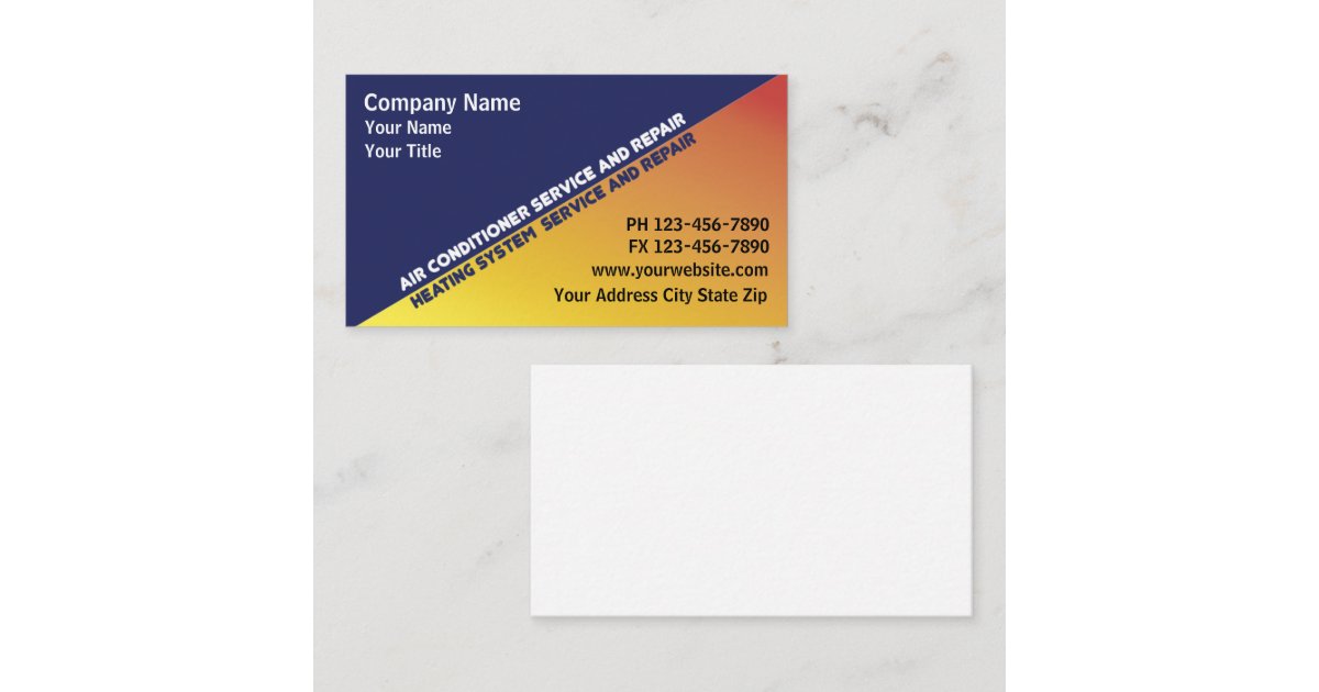 Air Conditioning Business Cards | Zazzle