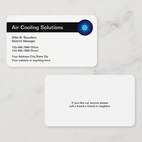 Air Conditioning Business Cards & Profile Cards | Zazzle CA