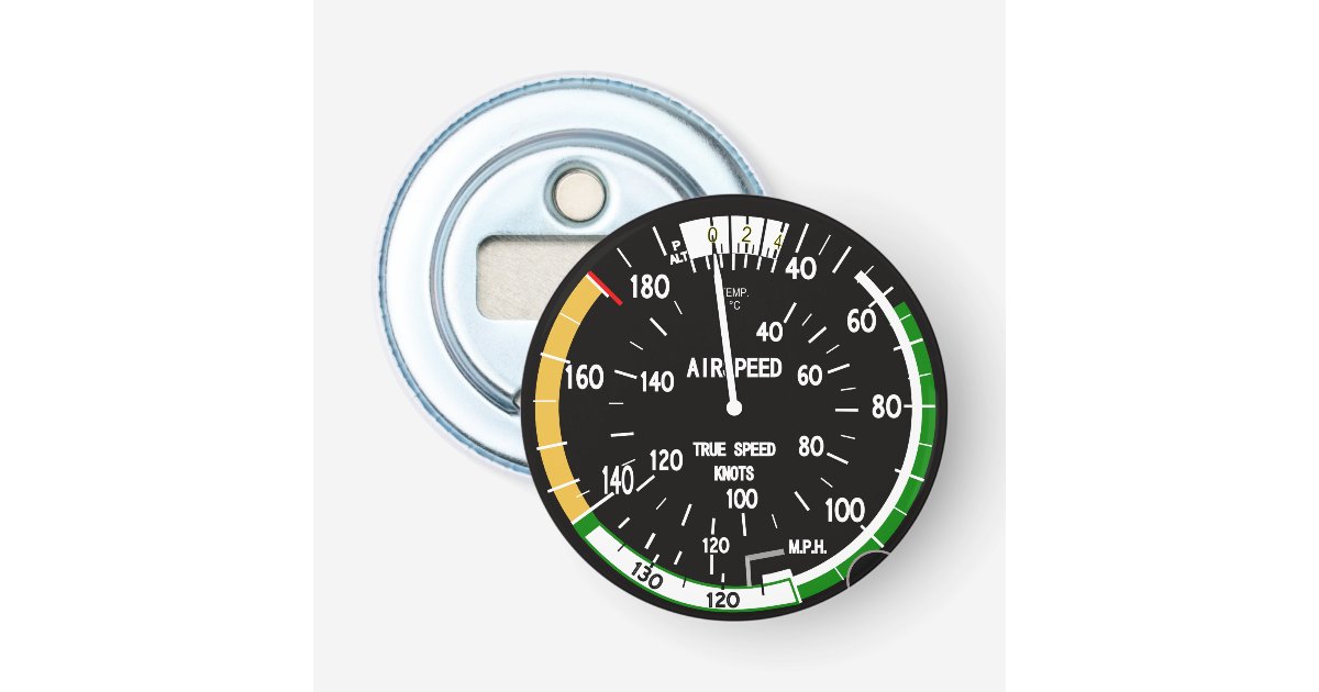 Aircraft Airspeed Indicator Flight Instrument Bottle Opener | Zazzle