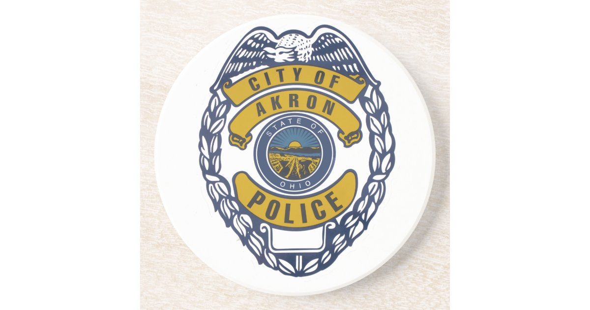 Akron Ohio Police Department Sticker. Coaster | Zazzle