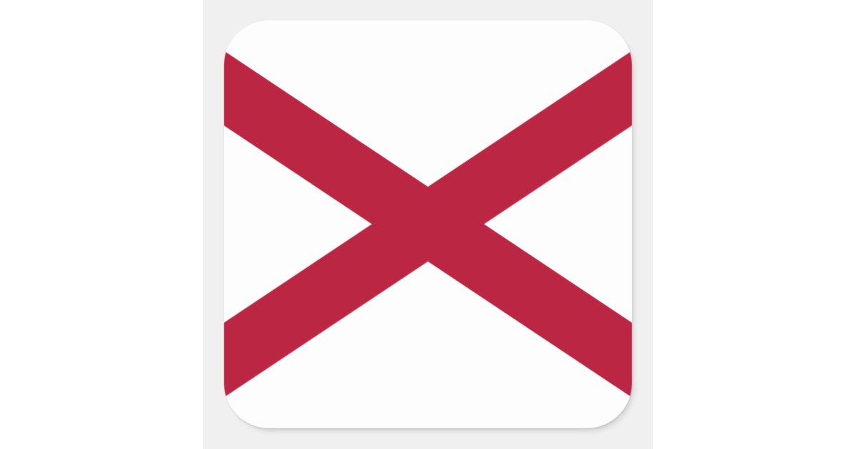 Alabamian Flag, Flag of Alabama Square Sticker | Zazzle