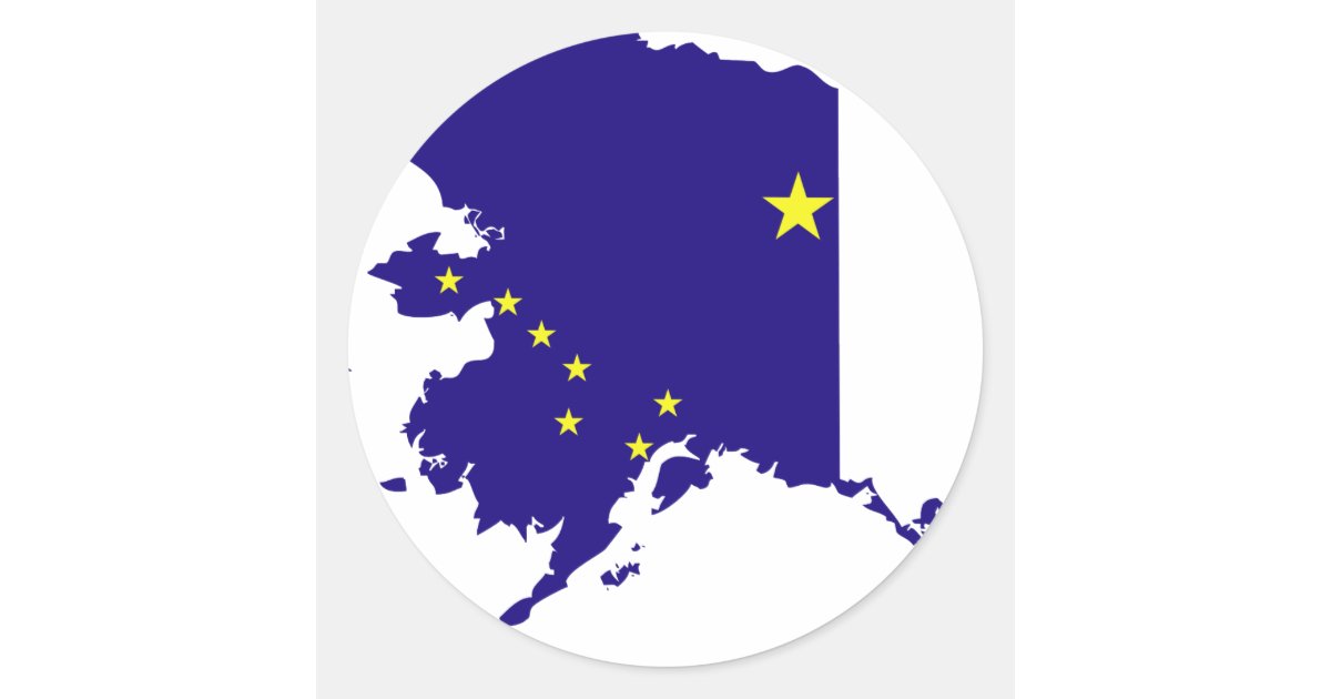 Alaska Flag Map Classic Round Sticker | Zazzle