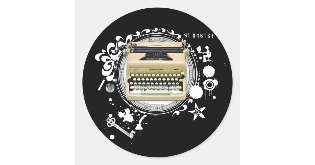Alchemy of Writing Typewriter Classic Round Sticker | Zazzle