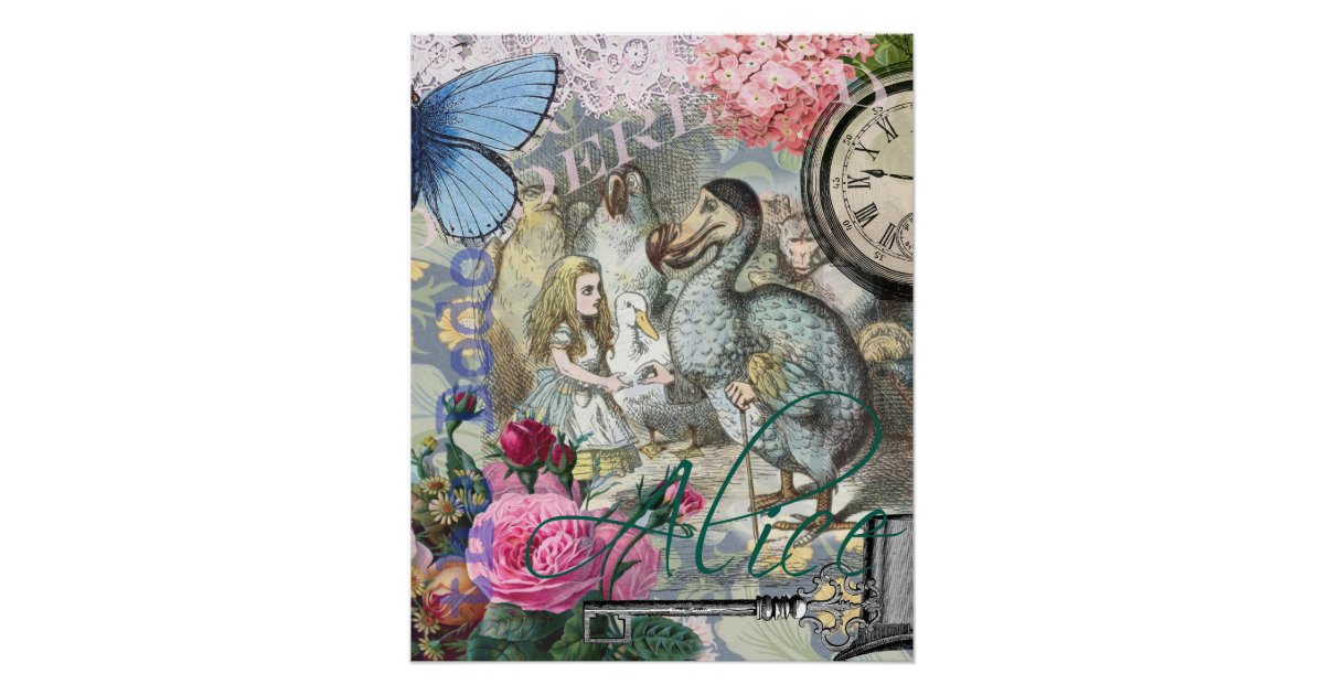 Alice in Wonderland Dodo Classic Tenniel Art Poster | Zazzle