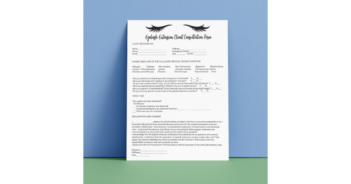 Allergy Patch Test Script Calligraphy Consent Form Letterhead | Zazzle