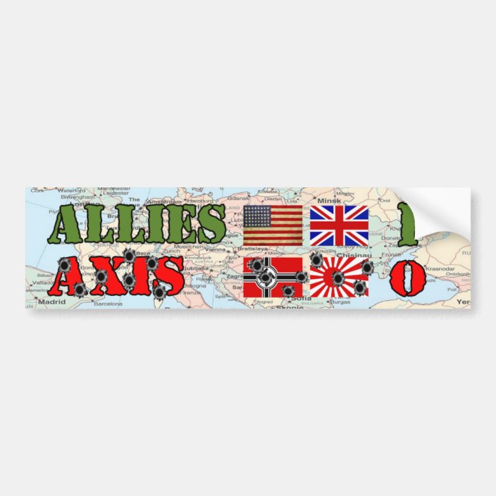 Allies vs. Axis World War II Bumper Sticker | Zazzle.ca