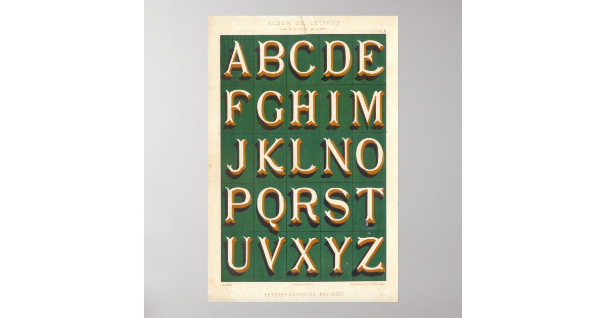Alphabet (Lettres capitales fantaisies) Poster | Zazzle