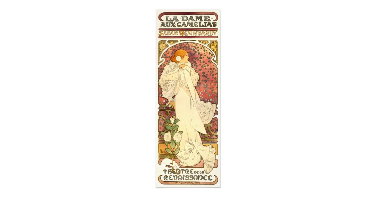 Alphonse Mucha Lady of the Camelias Print | Zazzle