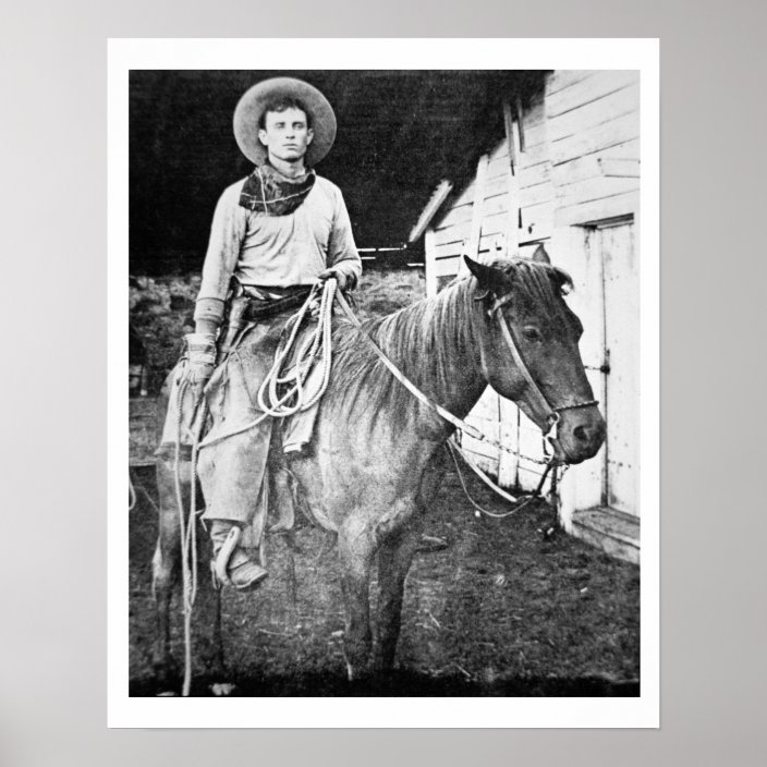American cowboy in Kansas, c.1880 (b/w photo) Poster | Zazzle.ca
