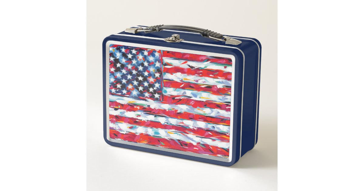 American Flag Metal Lunch Box | Zazzle