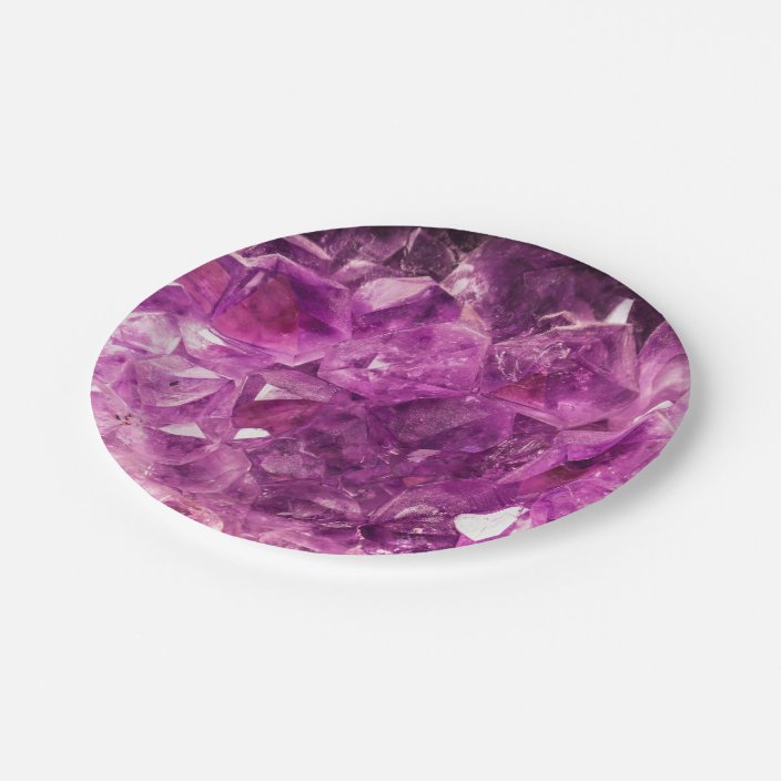 Amethyst Gem Stone Paper Plate | Zazzle.ca