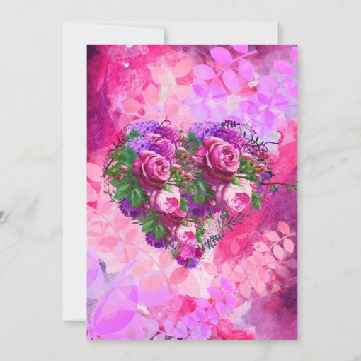 Amethyst Raspberry Floral Wedding Invitation | Zazzle
