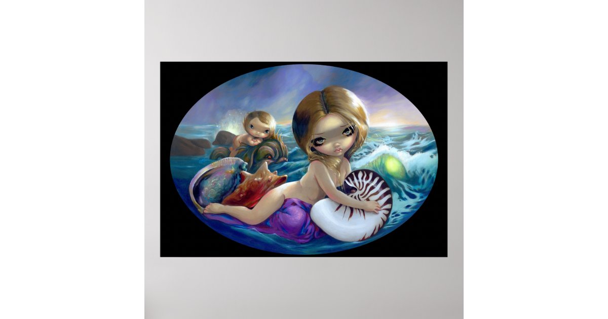 Amphitrite ART PRINT mermaid sea goddess lowbrow | Zazzle