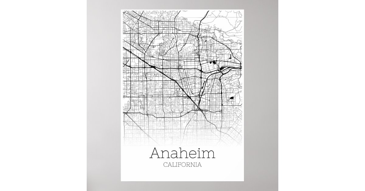 Anaheim Map - California - City Map Poster | Zazzle