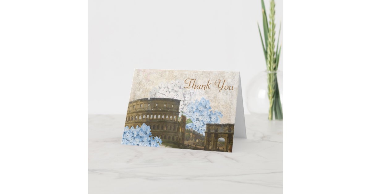 Ancient Rome Blue Hydrangea Thank You Card | Zazzle.ca