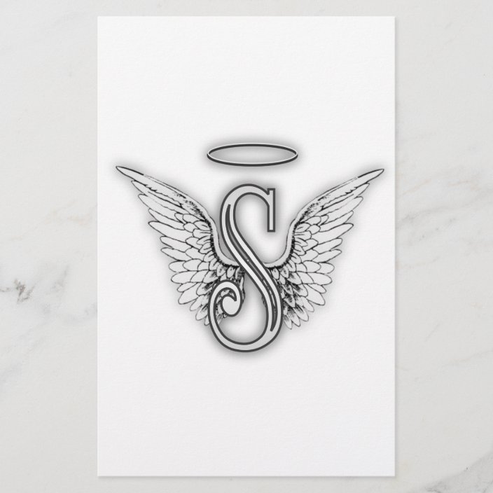 Angel Alphabet S Initial Letter Wings Halo | Zazzle.ca