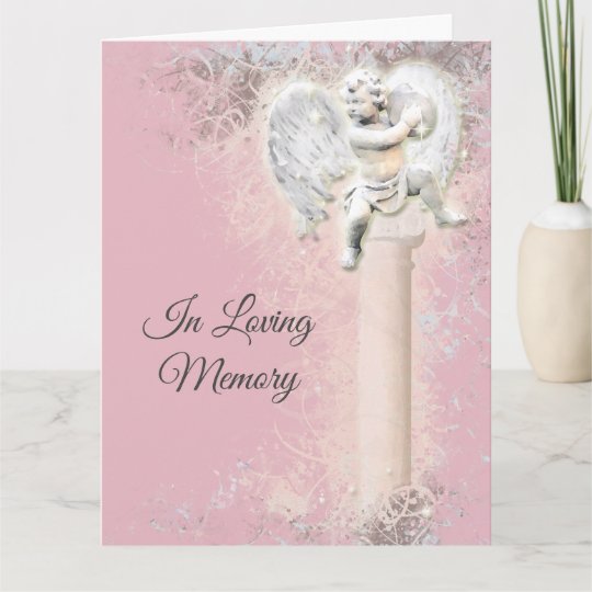Angel condolences "in loving memory" | Personalize Card | Zazzle.ca