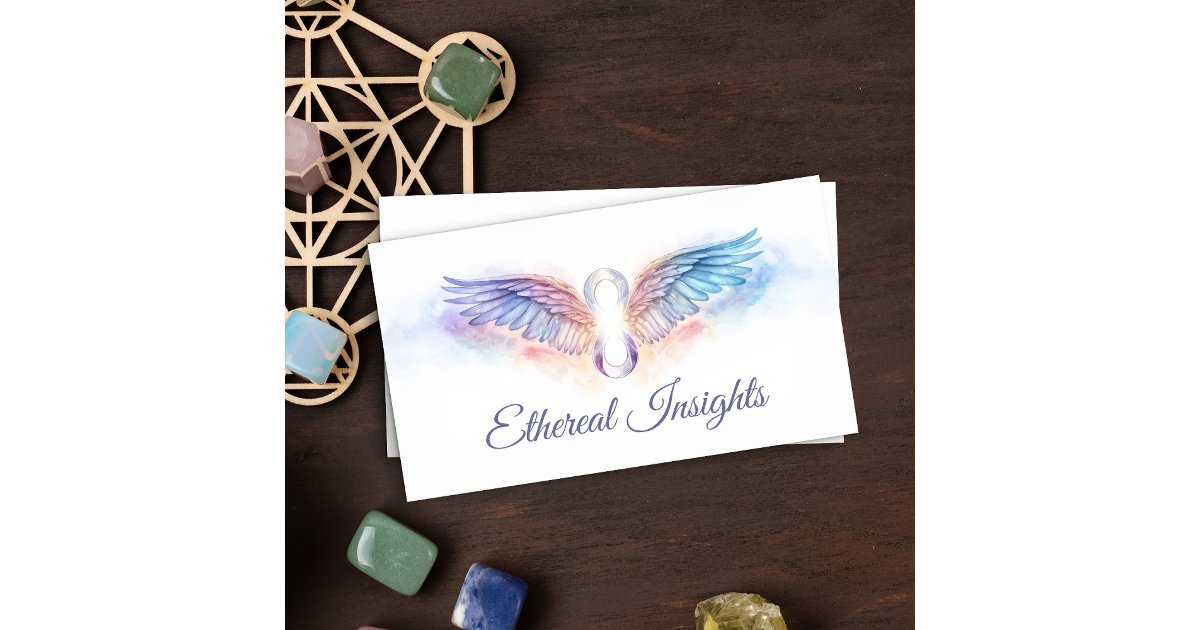 Angel wings and Infinity Symbol - watercolor art Business Card | Zazzle