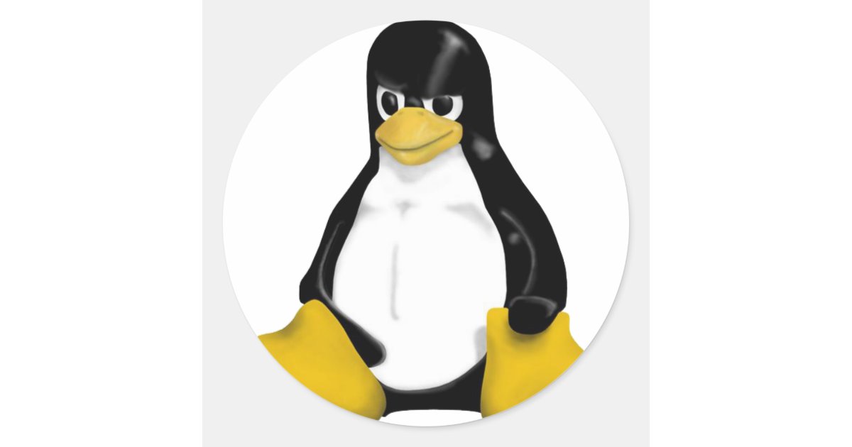 ANGRY LINUX TUX PENGUIN CLASSIC ROUND STICKER | Zazzle