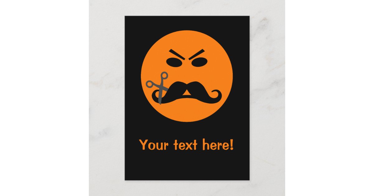 Angry Moustache custom postcard | Zazzle