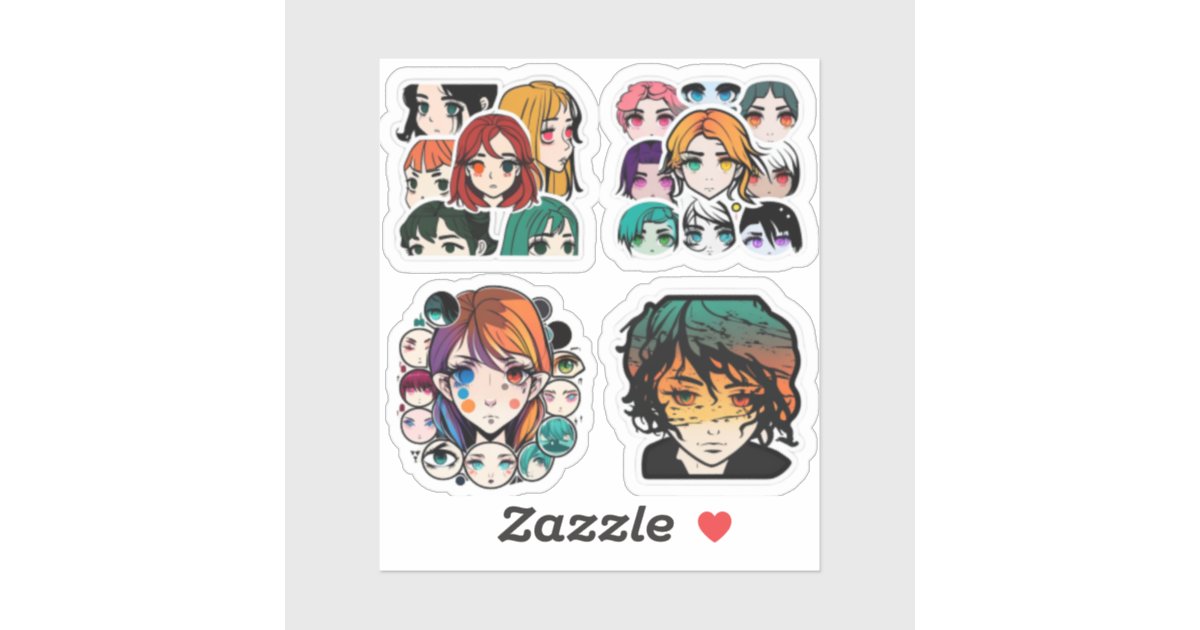 "anime girl stickers whatsapp" "anime girl sticker | Zazzle
