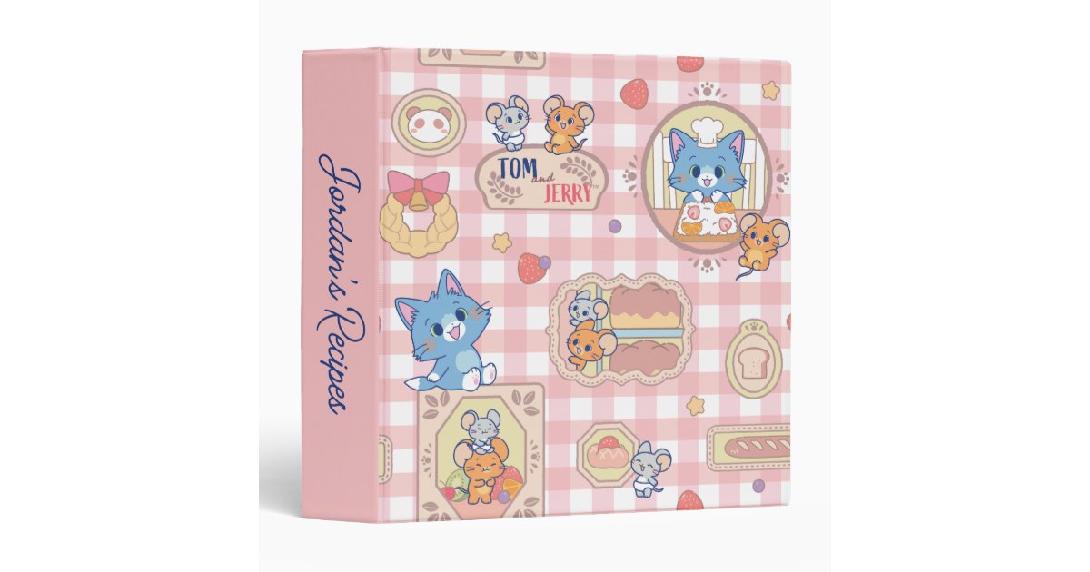 Anime Tom and Jerry Bakery Pattern Binder | Zazzle