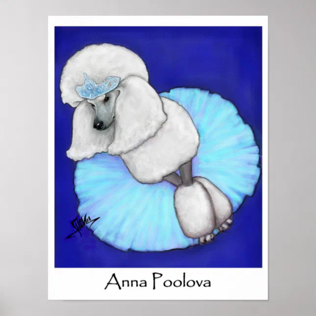 Anna Poolova Poodle Poster | Zazzle