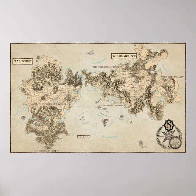 Annotated map of eastern Exandria Poster | Zazzle