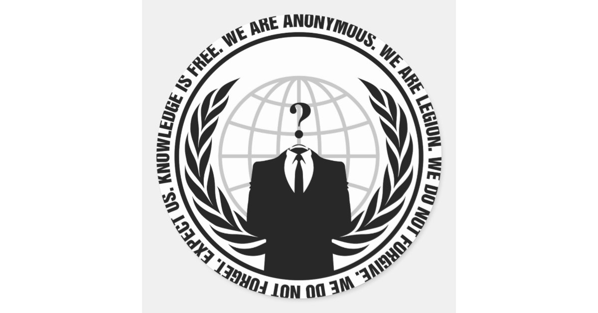 Anonymous badge classic round sticker | Zazzle