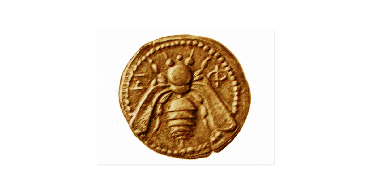 ANTIQUE HONEY BEE COIN POSTCARD | Zazzle.ca