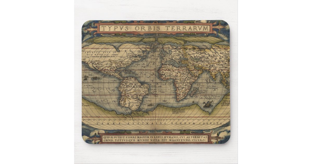 Antique Map of the World Mouse Pad | Zazzle