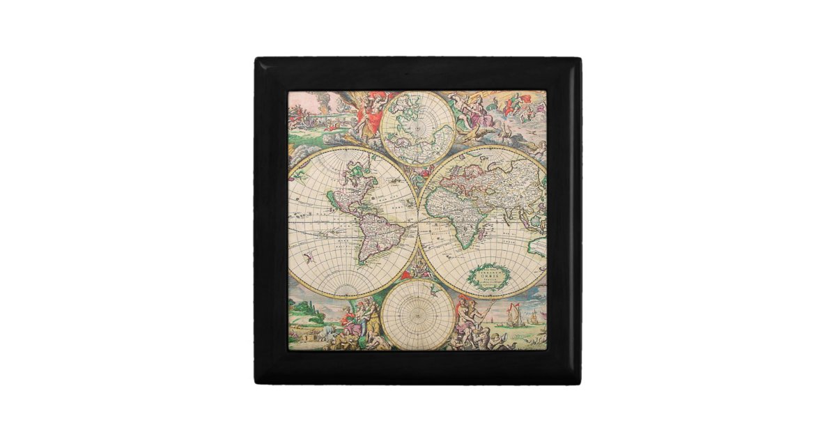 Antique World Map Gift Box | Zazzle