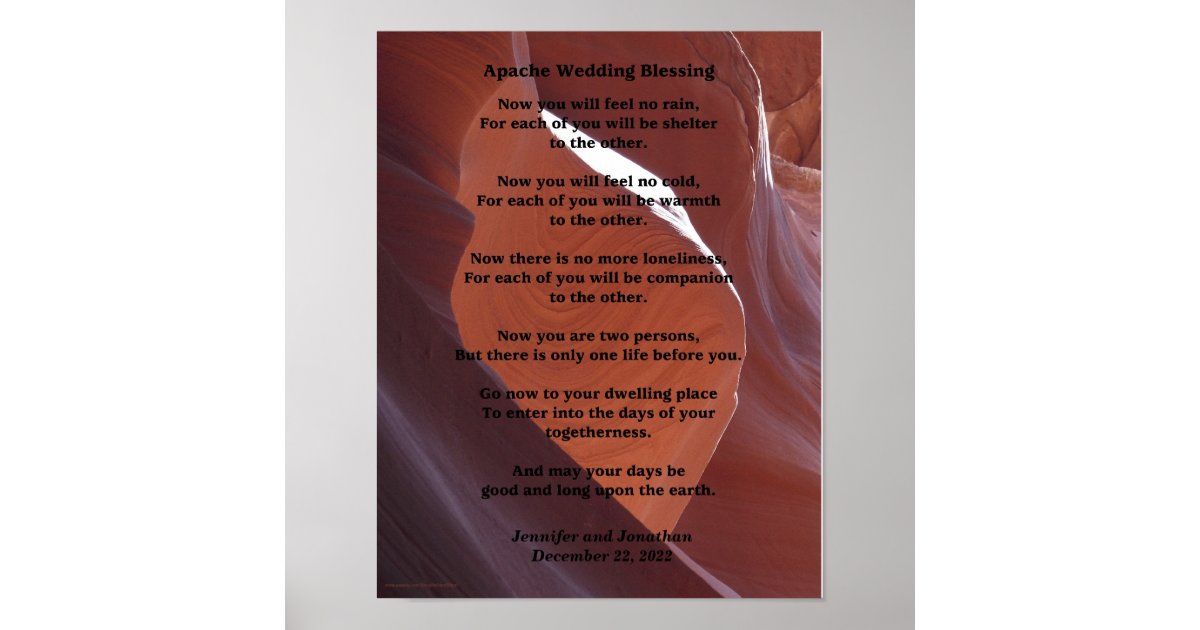 Apache Wedding Blessing Poster 11" x 14" Matte | Zazzle