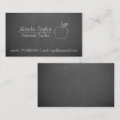 Apple Substitute Teacher Tutor Grey Chalkboard Business Card | Zazzle