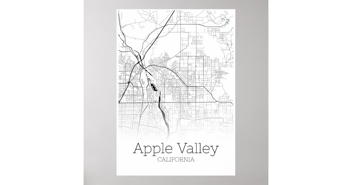Apple Valley Map - California - City Map Poster | Zazzle