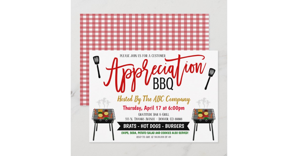 Appreciation BBQ Grill Out Invitation | Zazzle