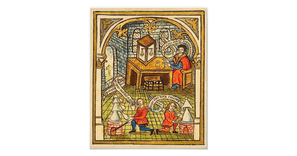 Apprentices in a Medieval Laboratory Photo Print | Zazzle