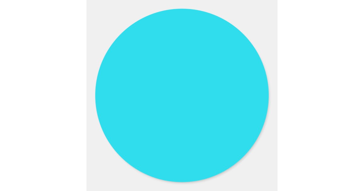 Aqua Blue Round Sticker | Zazzle