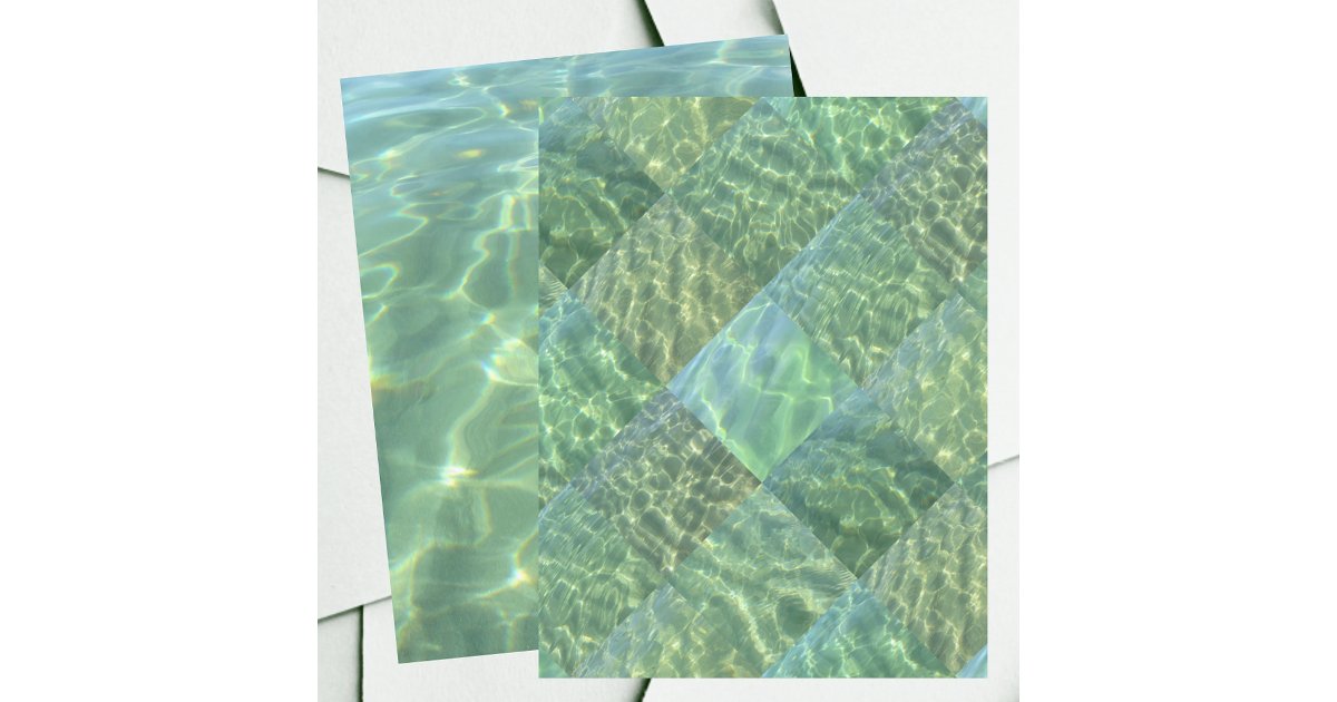 Aquamarine Seafoam Water Patchwork Scrapbook Paper | Zazzle