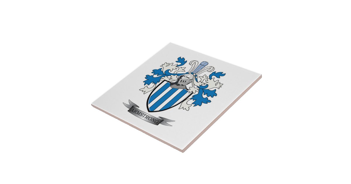 Armstrong Family Crest Coat of Arms Tile | Zazzle
