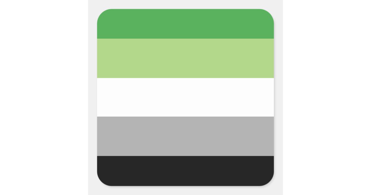 Aromantic Pride Flag Square Sticker | Zazzle