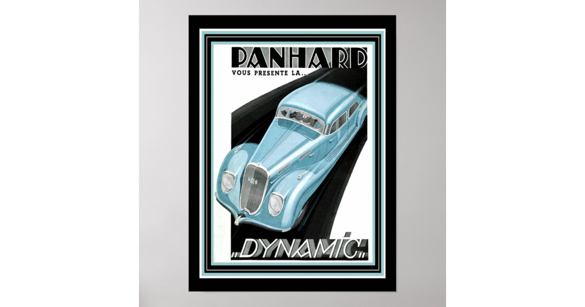 Art Deco Panhard Ad- Alex Kow Poster | Zazzle