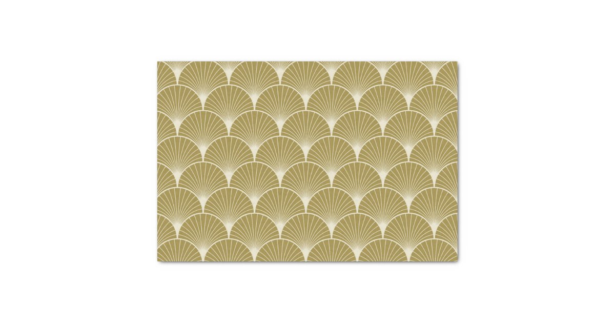 Art deco,scallop,pattern,gold,white,silver,chic, tissue paper | Zazzle