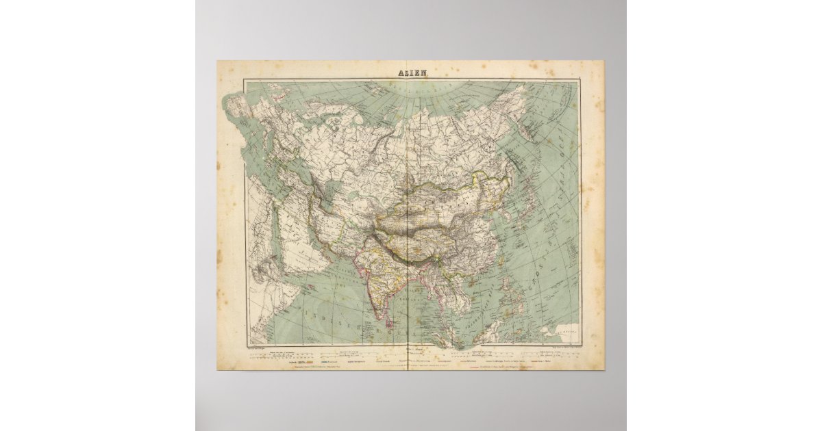Asia Atlas Map showing political divisions Poster | Zazzle