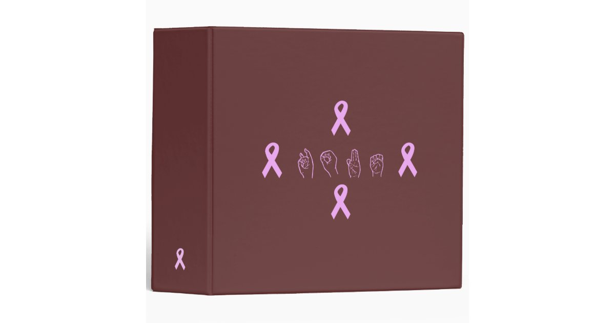 ASL Breast Cancer Hope Binder | Zazzle