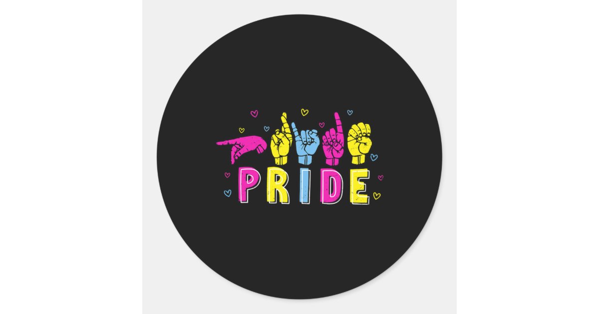 Asl Pride Pan Rainbow Sign Language Deaf Awareness Classic Round ...