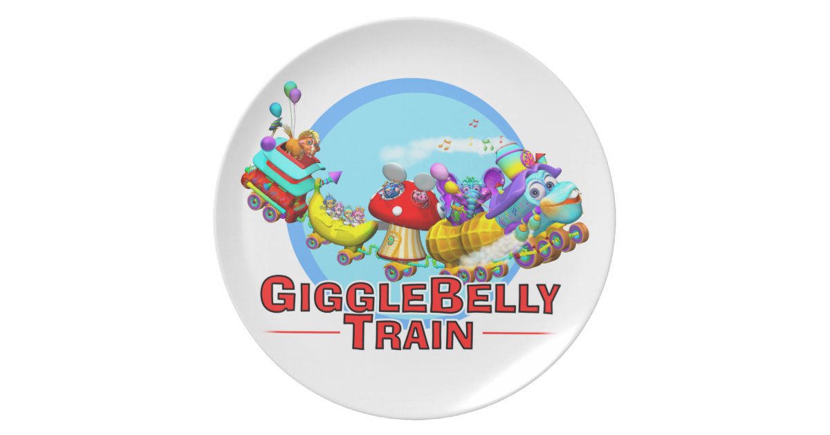 Assiette Plat d'amusement avec le train de GiggleBelly | Zazzle.ca