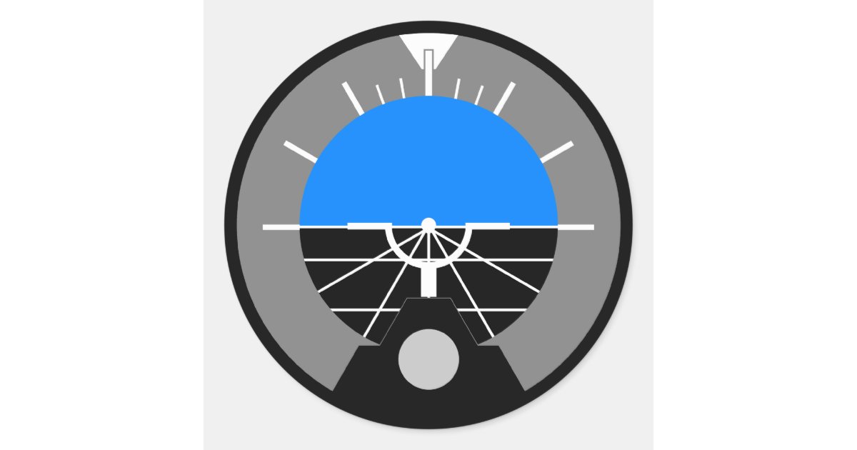 Attitude Indicator Gauge Classic Round Sticker | Zazzle