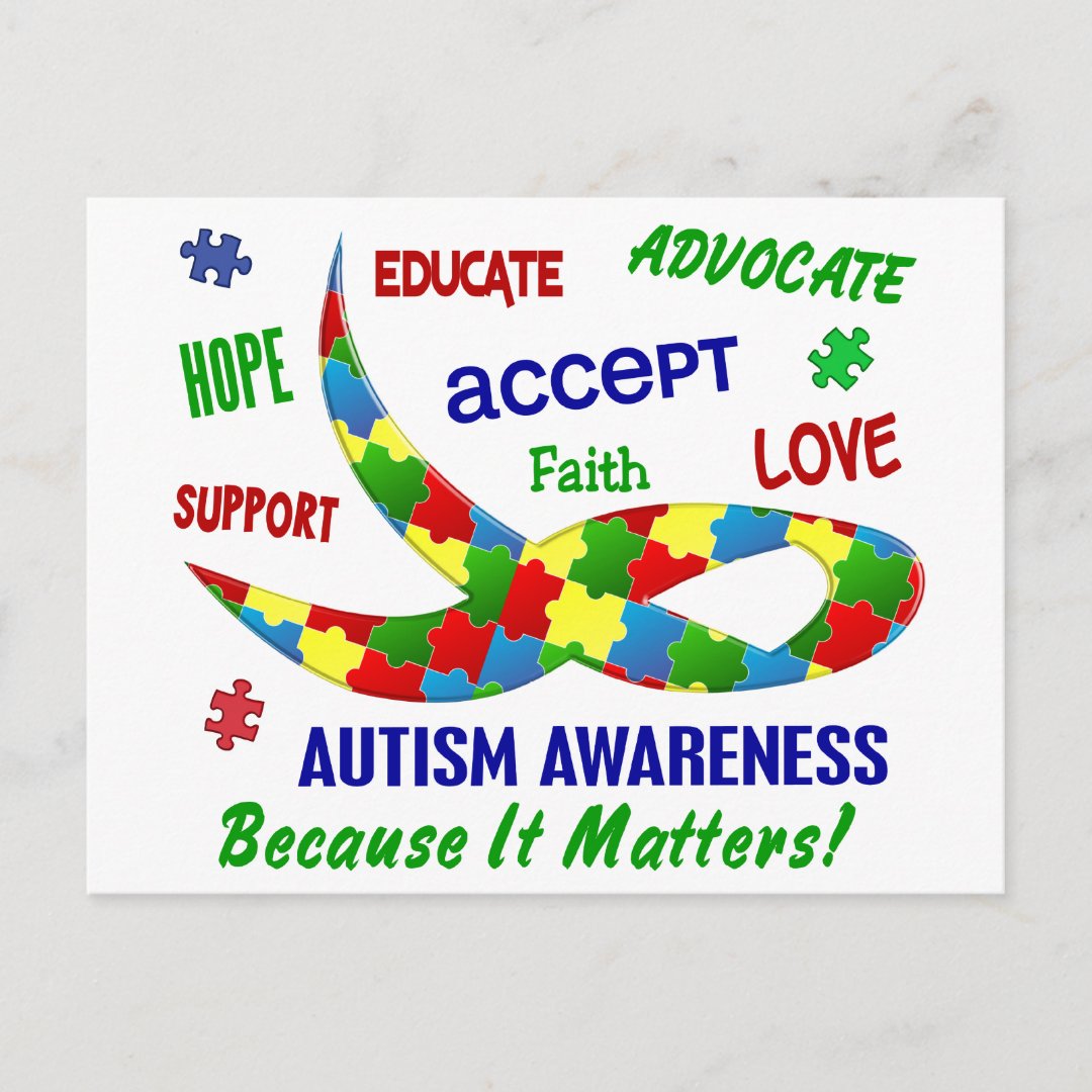 AUTISM AWARENESS MONTH APRIL POSTCARD | Zazzle