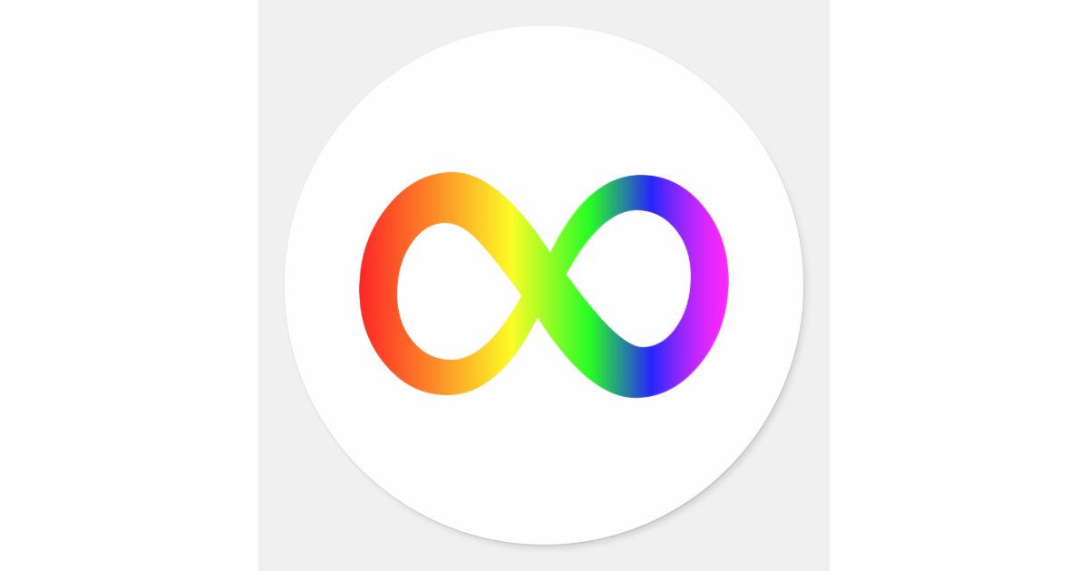 Autism Infinity Symbol Round Sticker | Zazzle